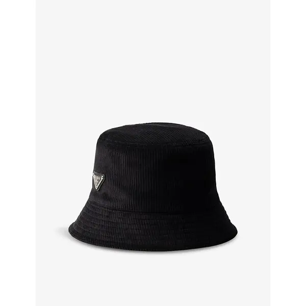 Prada Corduroy Bucket Hat - Black