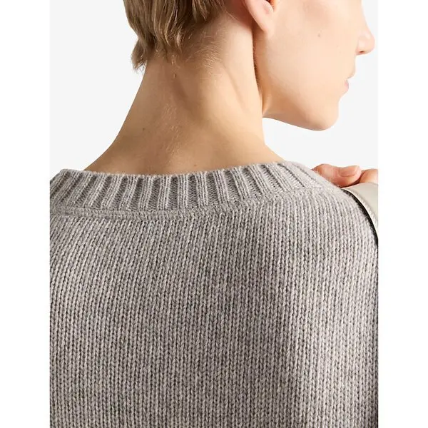 Prada Wool-cashmere Knitted Sweater - Grey