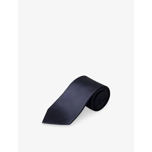 Eton Silk Textured Tie - Navy Blue