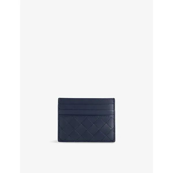 Bottega Veneta Intrecciato Dual-tone Leather Card Holder - Ab-cyp/aby-cyp/aby-s