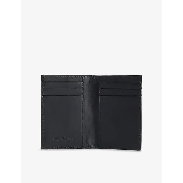 Bottega Veneta Intrecciato Bifold Leather Wallet - Black-silver