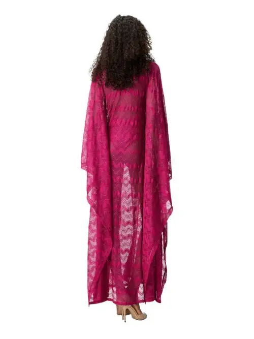 Missoni Long Cover-up Caftan In Zigzag Lamé Viscose