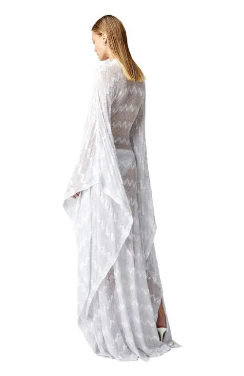 Missoni Long Cover-up Caftan In Zigzag Lamé Viscose