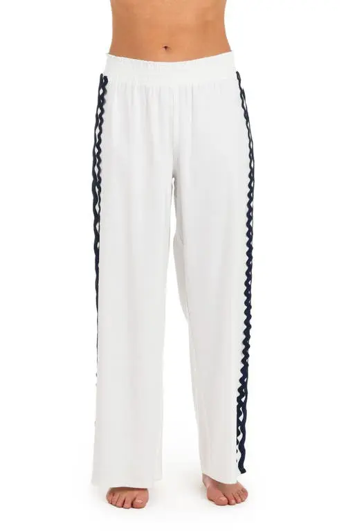 La Blanca Poolside Linen Blend Cover-up Pants - White