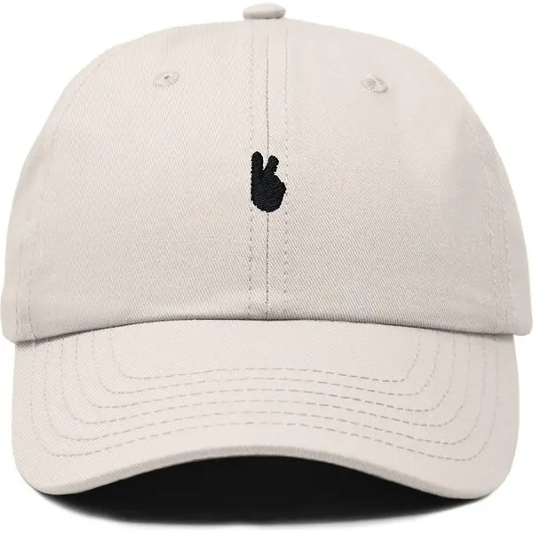 DALIX Lil Peace Sign Baseball Cap - Beige
