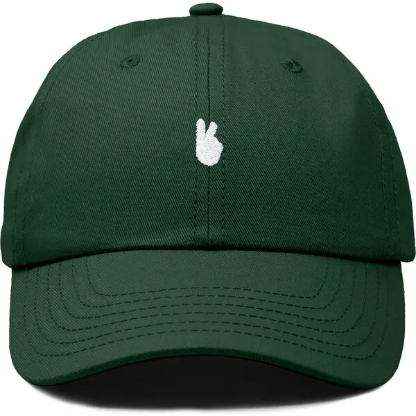 DALIX Peace Sign Baseball Cap - Dark Green