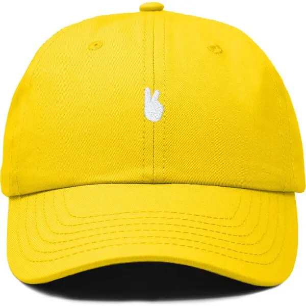 DALIX Lil Peace Sign Baseball Cap - Gold
