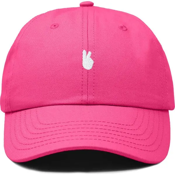 DALIX Peace Sign Baseball Cap - Hot Pink