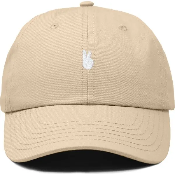 DALIX Lil Peace Sign Baseball Cap - Khaki