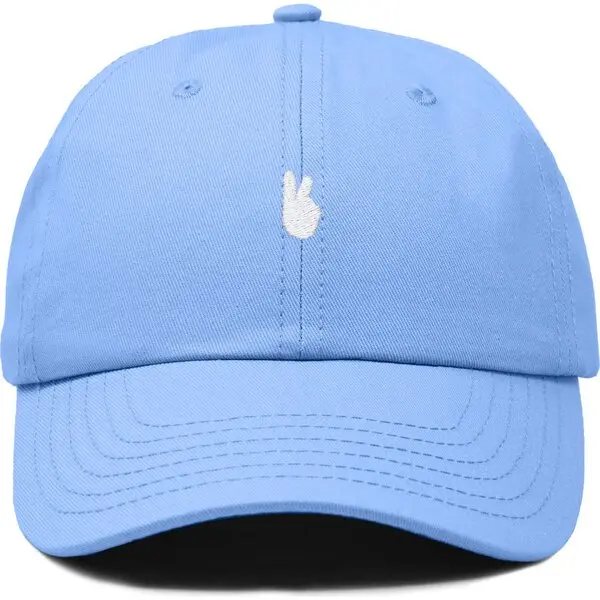 DALIX Peace Sign Baseball Cap - Light Blue
