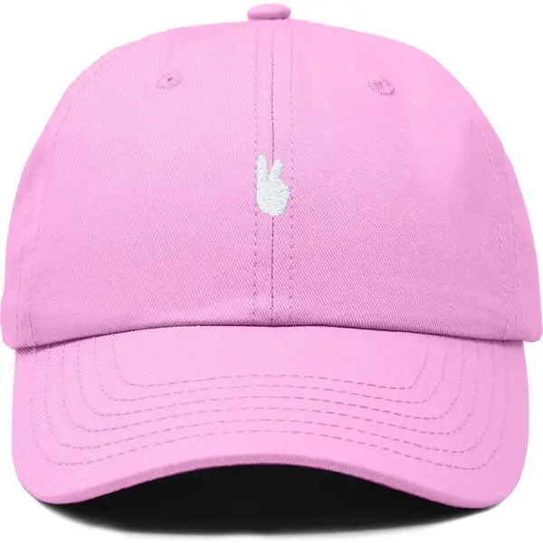 DALIX Peace Sign Baseball Cap - Light Pink