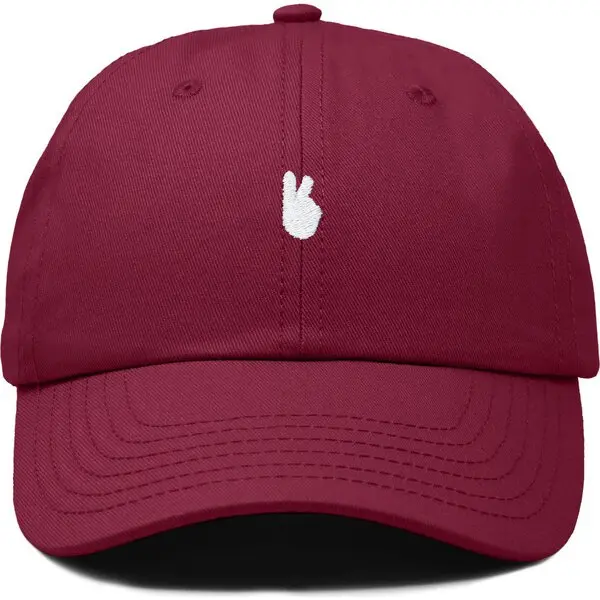 DALIX Lil Peace Sign Baseball Cap - Maroon