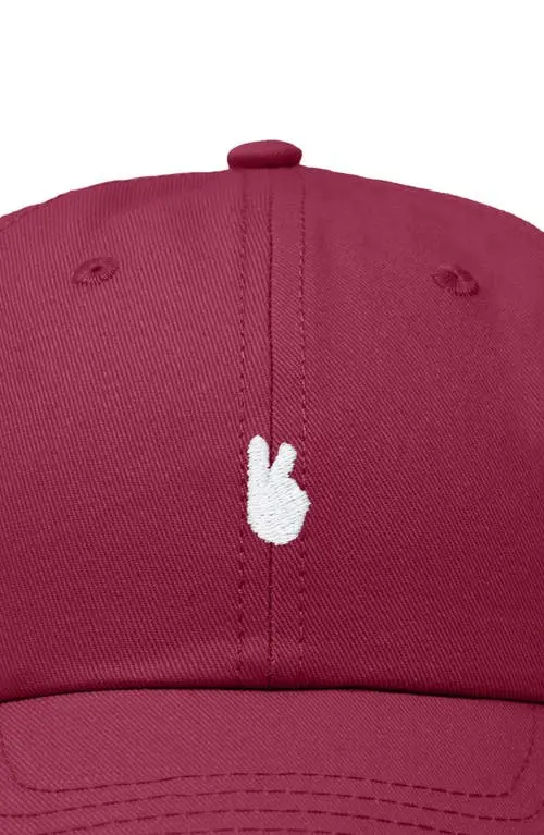 DALIX Lil Peace Sign Baseball Cap - Maroon