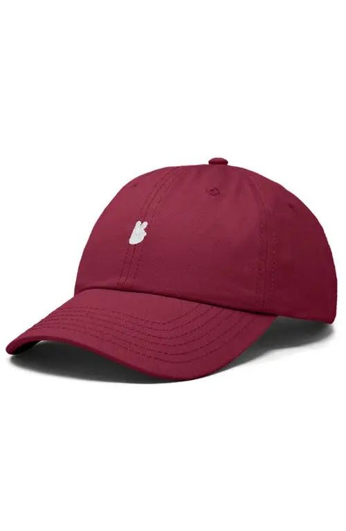 DALIX Lil Peace Sign Baseball Cap - Maroon