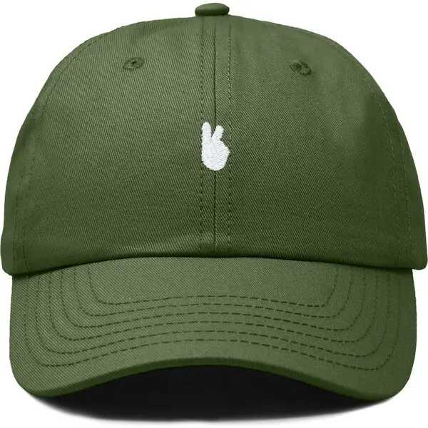 DALIX Peace Sign Baseball Cap - Olive