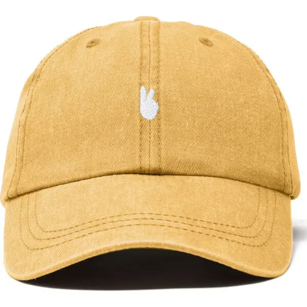 DALIX Peace Sign Baseball Cap - Washed Gold