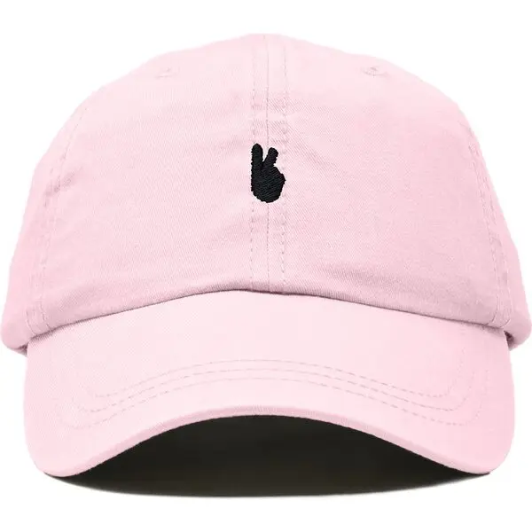 DALIX Peace Sign Baseball Cap - Washed Pink