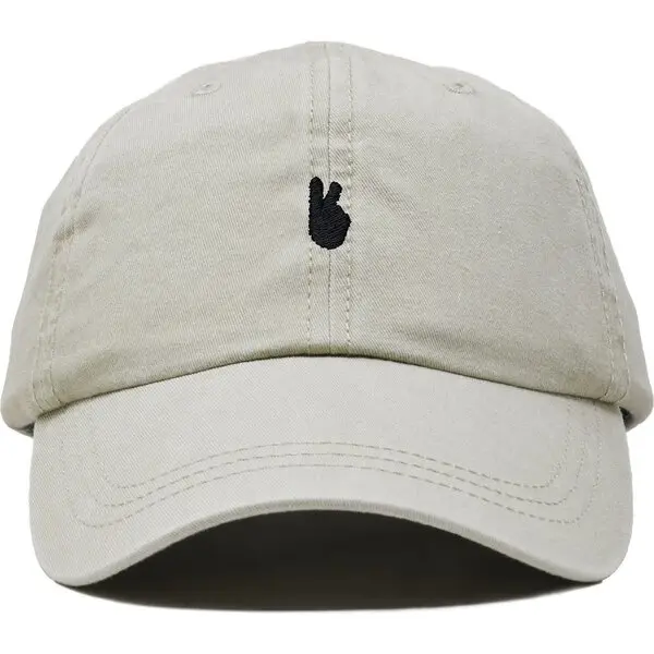 DALIX Peace Sign Baseball Cap - Washed Stone White