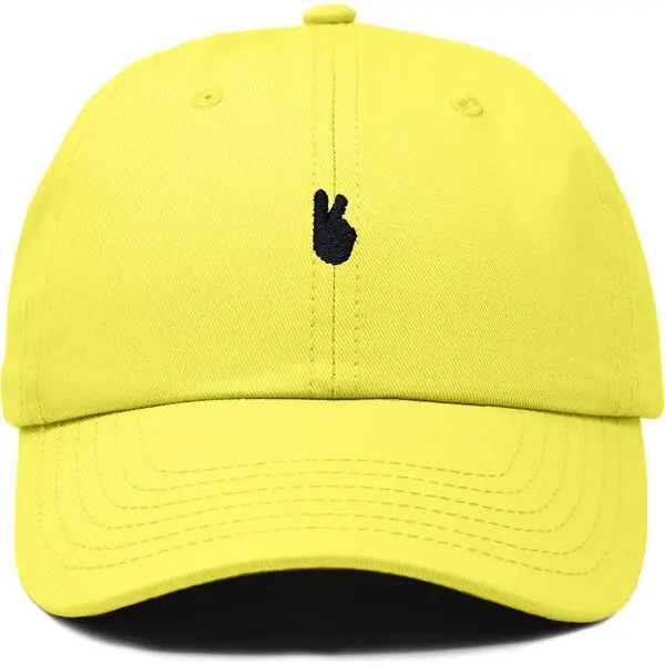 DALIX Lil Peace Sign Baseball Cap - Yellow