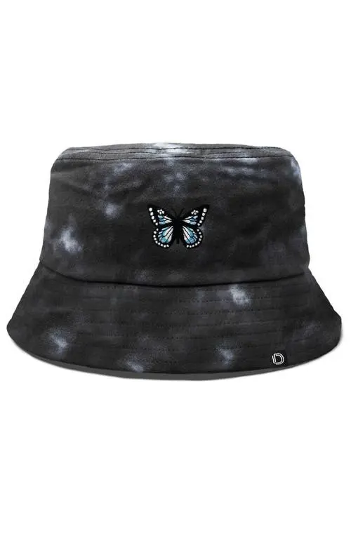 DALIX Butterfly Cotton Bucket Hat - Tie Dye Black