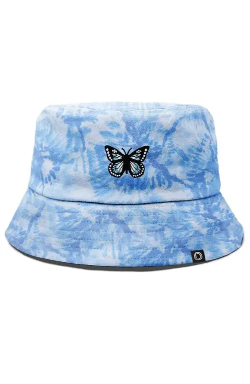 DALIX Butterfly Cotton Bucket Hat - Tie Dye Blue