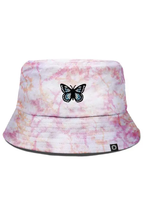 DALIX Butterfly Cotton Bucket Hat - Tie Dye Pink