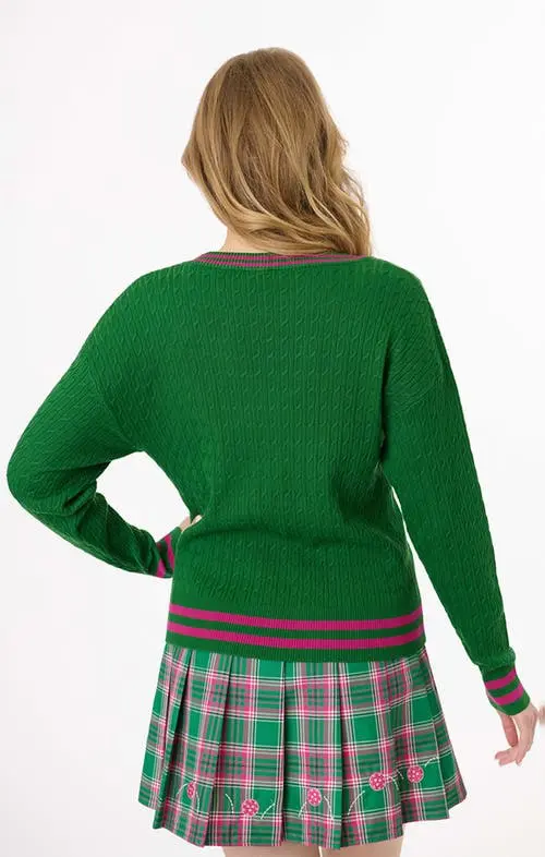 Unique Vintage Drop Shoulder V-neck Sweater