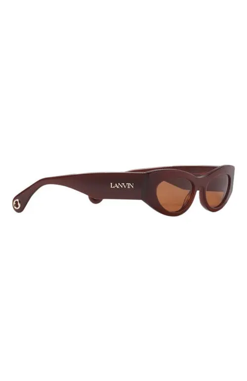 LANVIN Logo Cat Eye Sunglasses - Brown-cherry