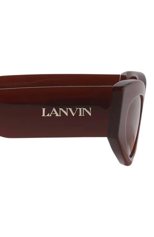 LANVIN Logo Cat Eye Sunglasses - Brown-cherry