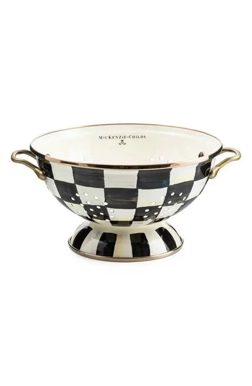 MACKENZIE-CHILDS Courtly Check Large Colander - Black/ White