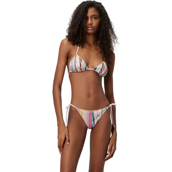 Missoni Lamé Slub Viscose Triangle Bikini - Multicoloured