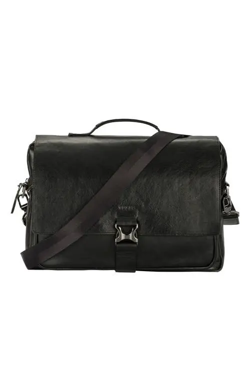 VELEZ Full Grain Leather Laptop Messenger Bag - Black