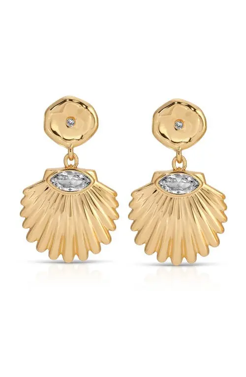 Ettika Scallop Shell Drop Earrings - Gold