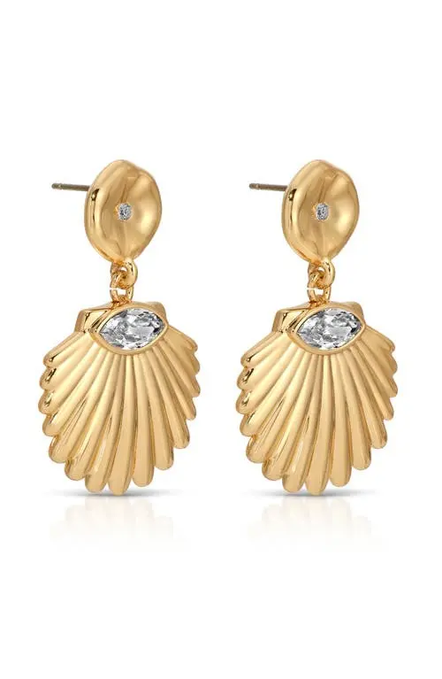 Ettika Scallop Shell Drop Earrings