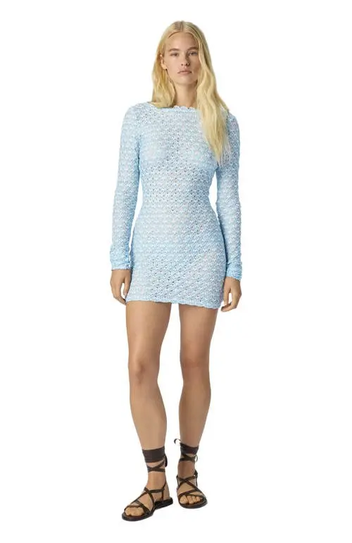 Missoni Short Lace Long Sleeve Cover-up - Light Blue