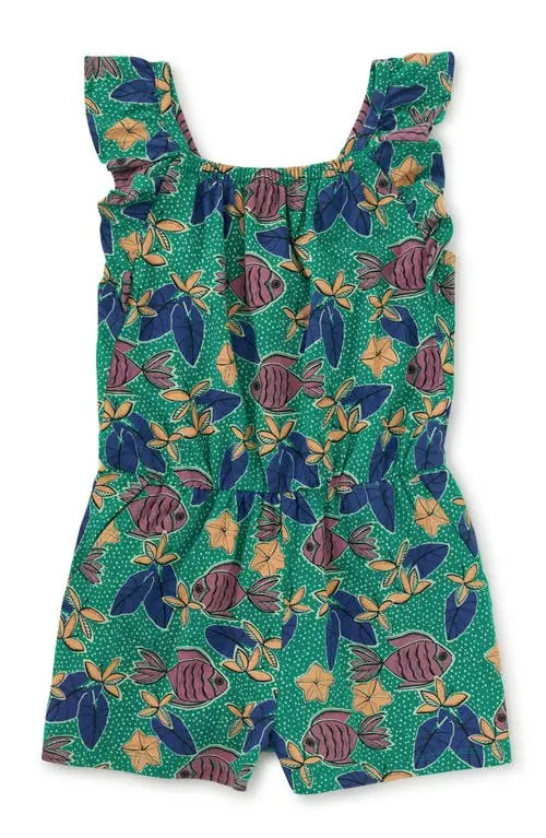 TEA COLLECTION Ruffle Strap Romper - Brazilian Tropical Fish