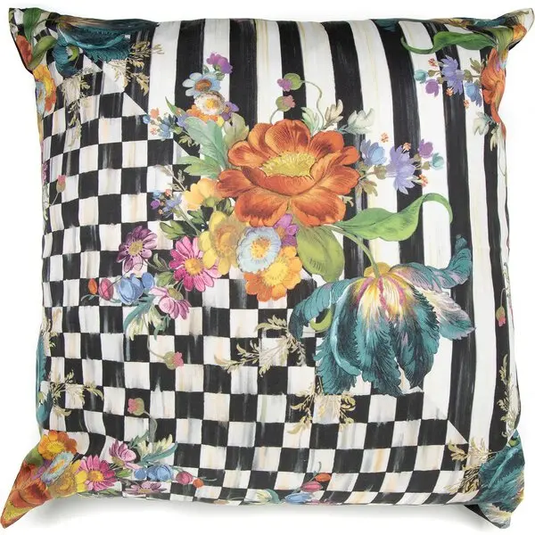 MACKENZIE-CHILDS Courtly Flower Market Accent Pillow - White Multi