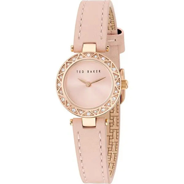 Ted Baker London Leather Strap Watch - Pink