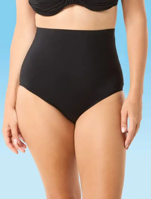 COCO REEF Serenity High Waist Bikini Bottom - Cast-black