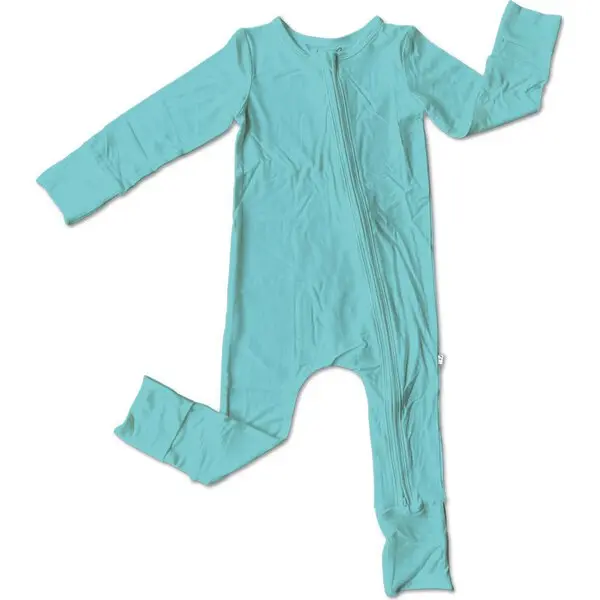 LAREE + CO Convertible Footie With Three-way Zippers - Lagoon
