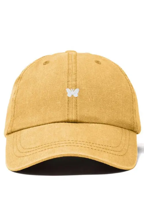 DALIX Lil Butterfly Baseball Cap - Washed Gold