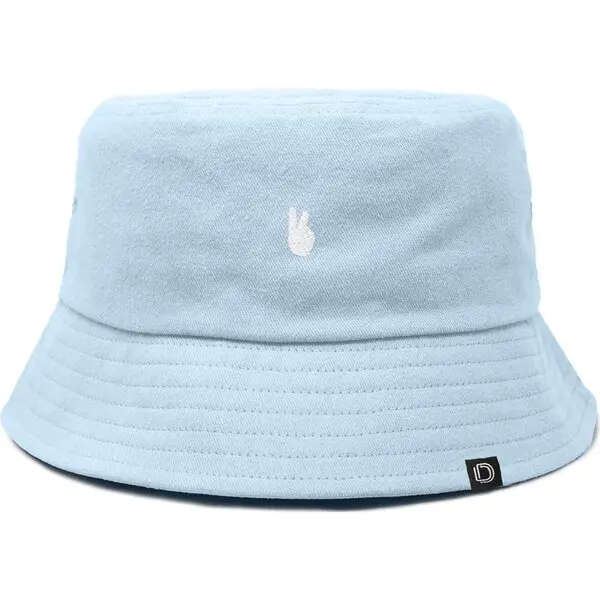 DALIX Peace Sign Cotton Bucket Hat - Forever Blue