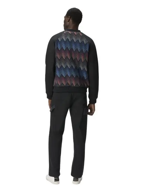 Missoni Cotton-blend Bomber Jacket With Zigzag Knit Insert