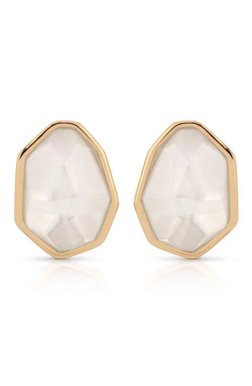 Ettika Seastone Stud Earrings - Mother Of Pearl