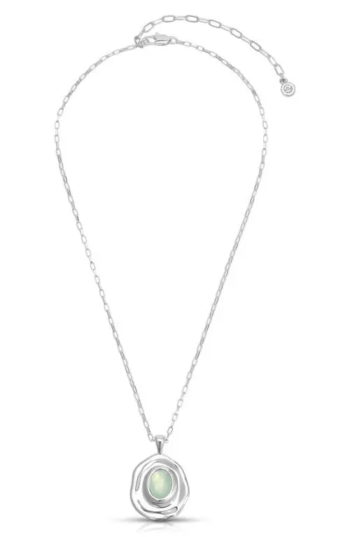 Ettika Seastone Pendant Necklace - Seafoam With Silver