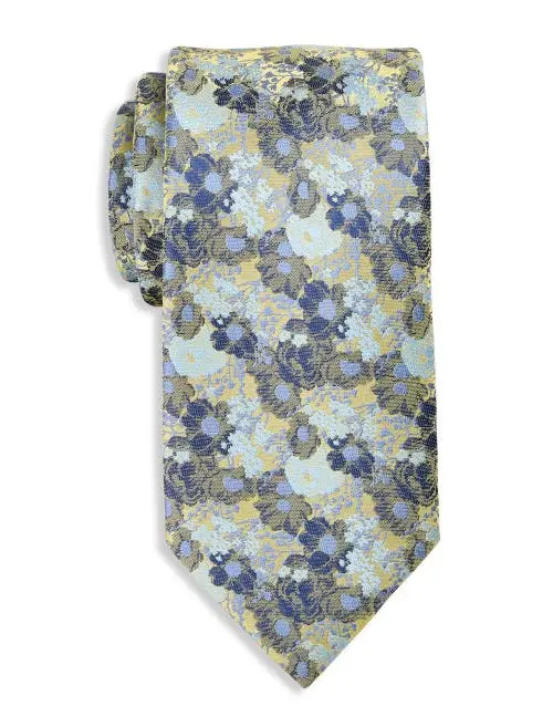 SYNRGY BY DXL Big & Tall Floral Neck Tie - Yellow
