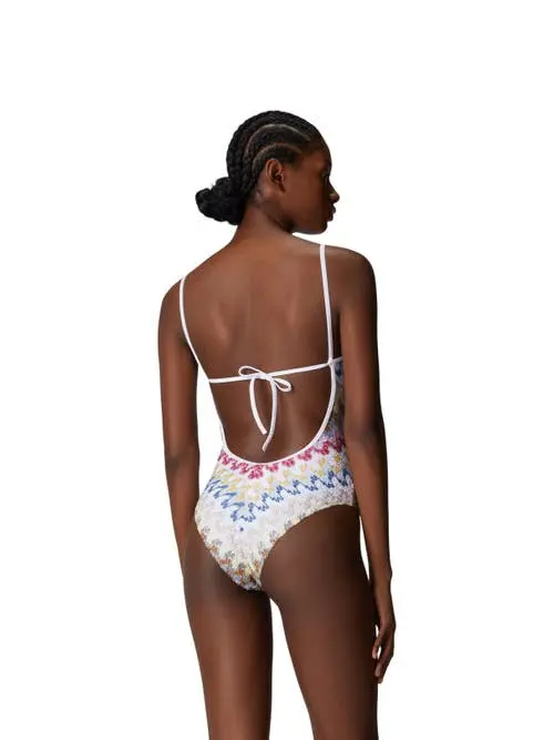Missoni Lame Viscose Lace One-piece Swimsuit