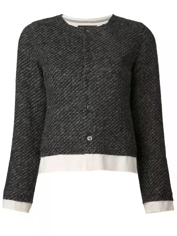 Comme Des Garçons Tweed Cardigan Jacket - Black