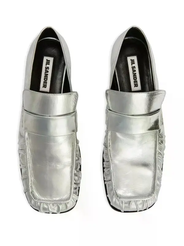 JIL SANDER Metallic Loafers - Grey