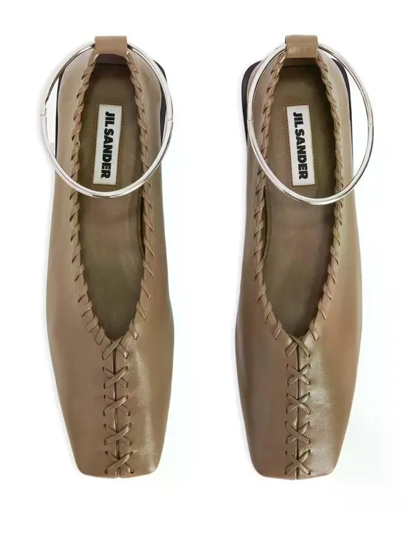JIL SANDER Leather Ballet Flats - Brown